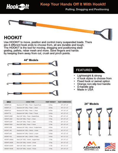 HookIt - Hands-Free, No-Touch Hand Safety Tool for Push, Pull Load Control